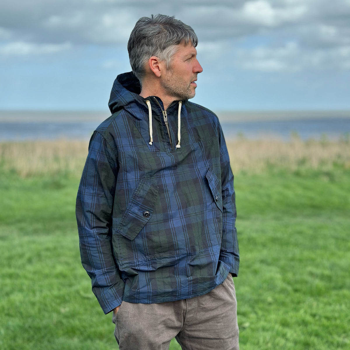 The Hooded Smock - Blackwatch Tartan – yarmouthoilskins