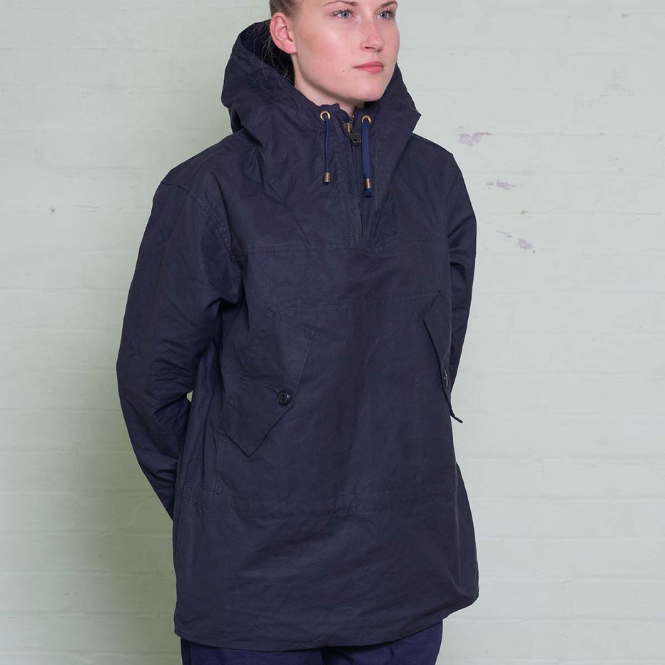 The Hooded Smock - Navy – yarmouthoilskins